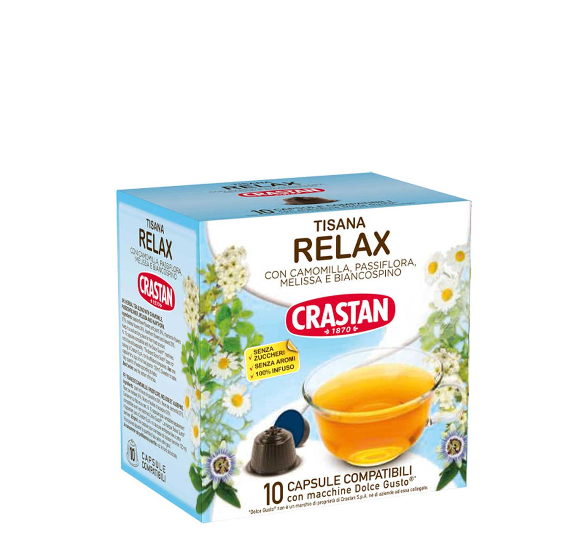 10 Capsules Relax Infusion Compatible Dolce Gusto – Crastan